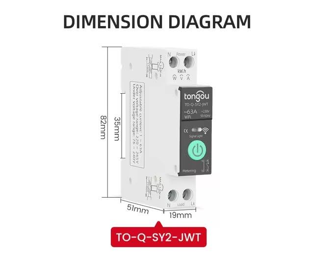 TONGOU Smart WiFi MCB Circuit Breaker with Power Metering ,Wireless ...