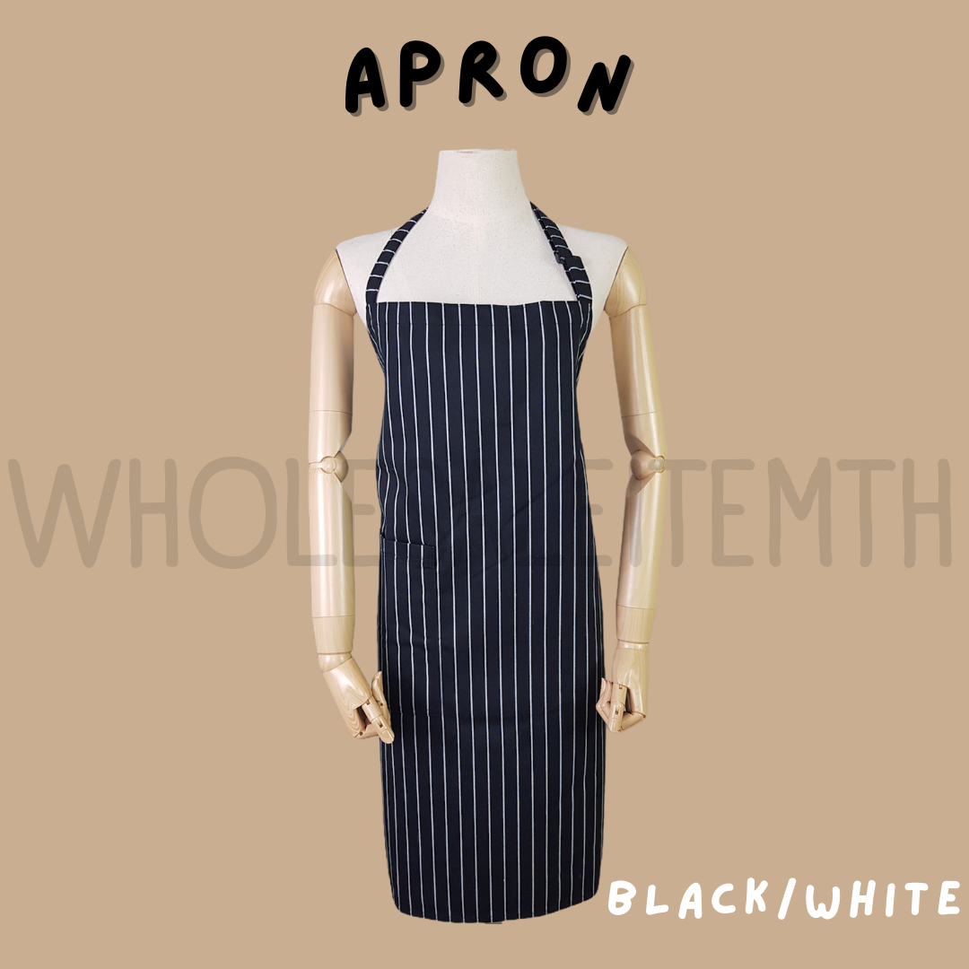 Apron black and white stripes good work Thai apron | Shop.com.mm