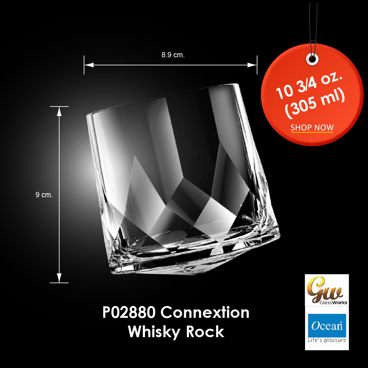 Glass whisky glass ocean glass p02880 connexion whisky Rock | Shop.com.mm