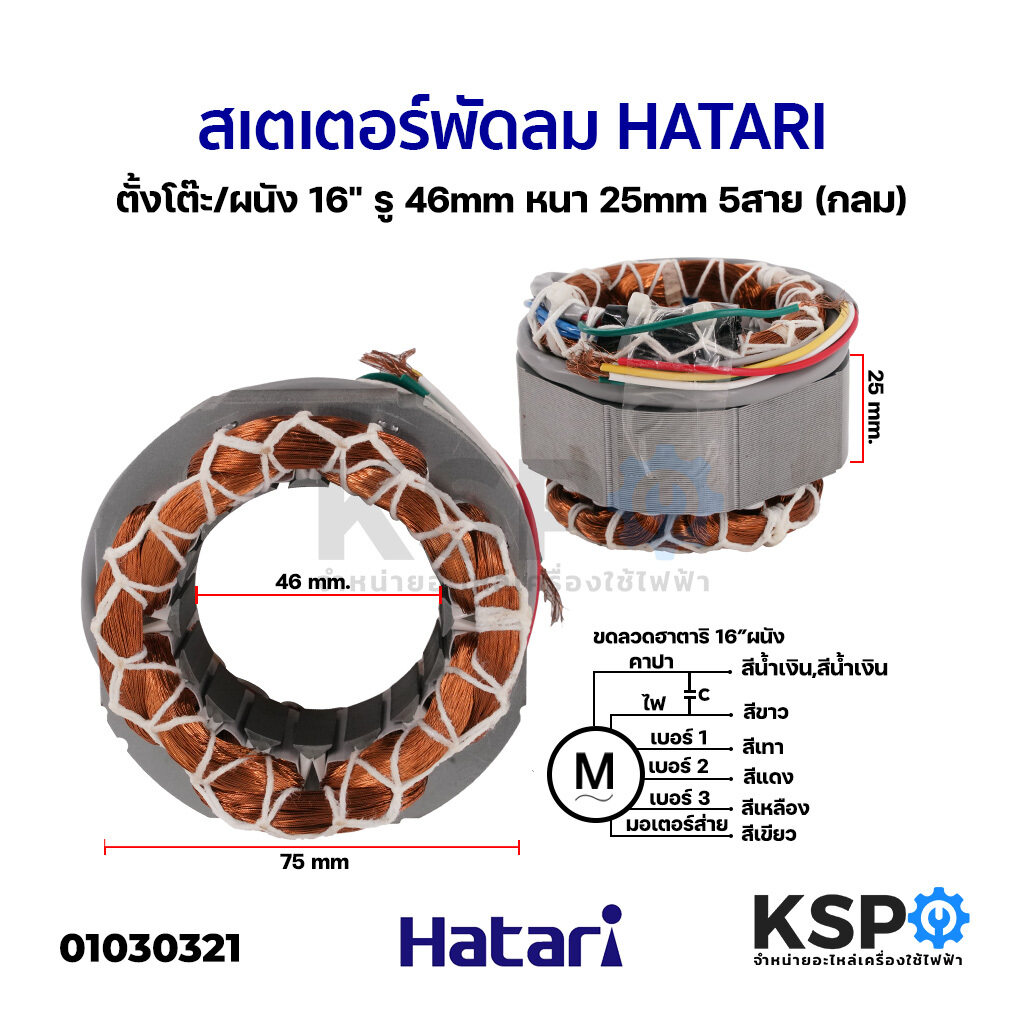 Stator desktop/wall Fan 16 "Hatari Hatari (round) hole 46mm thick 25mm ...