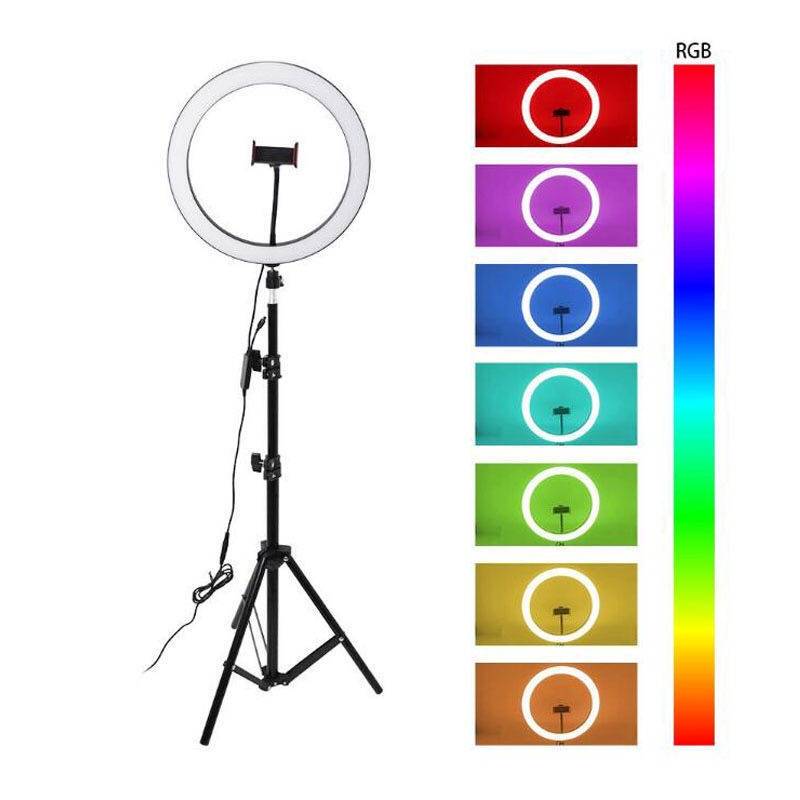 Mj33 color changing light 12.5 inch RGB LED soft ring light selfie light live makeup light nngp ...