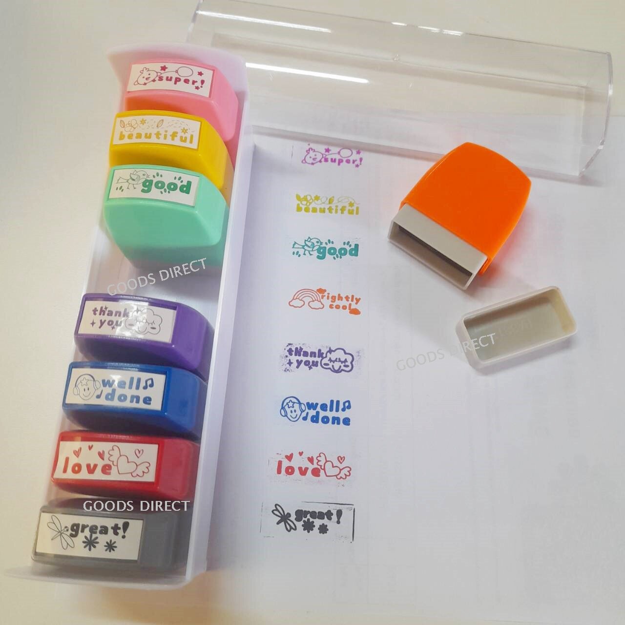 Inbuilt ink stamp, teacher's rubber stamp, English text stamp | Shop.com.mm