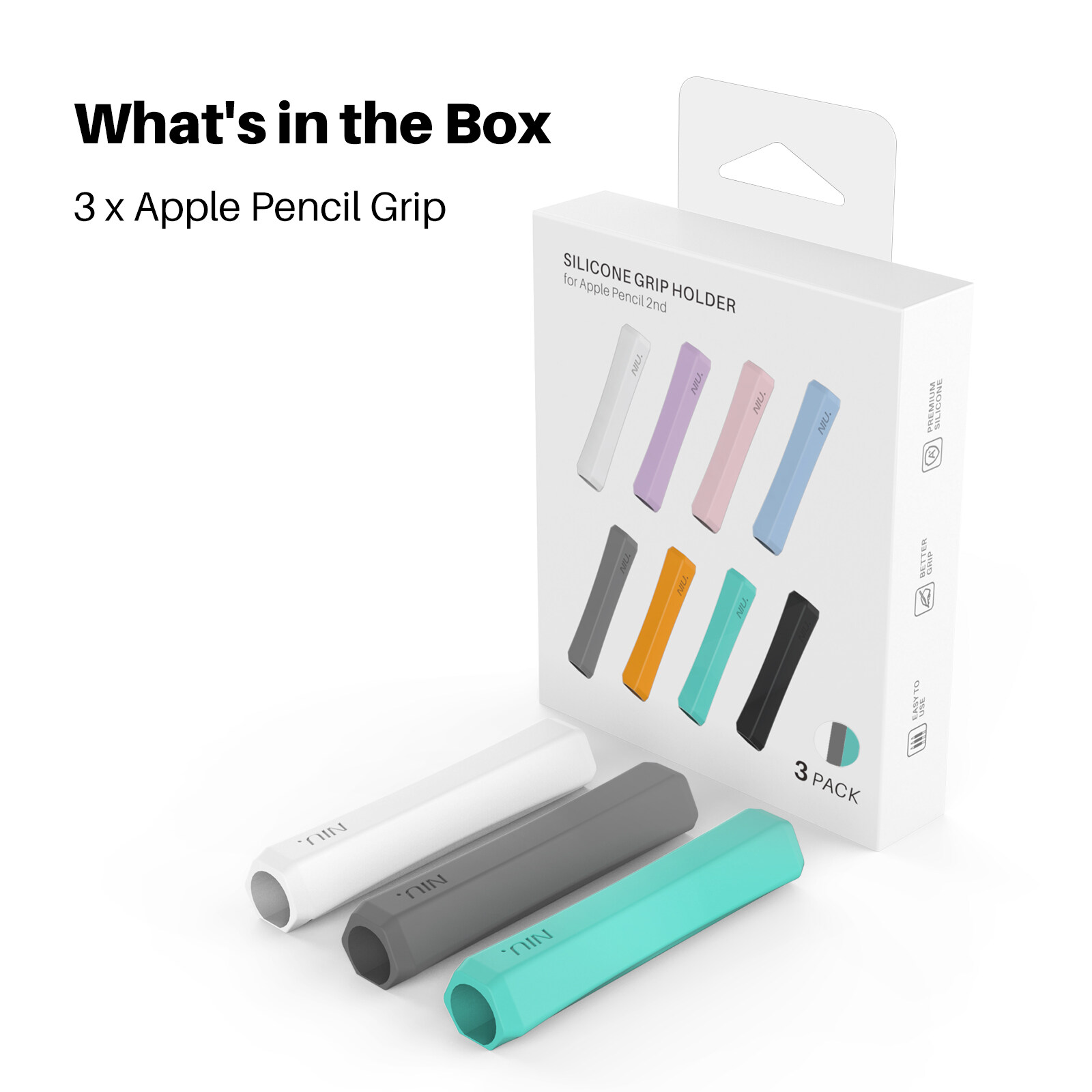 Ahastyle Apple Pencil pro, USB-C ,2,1🇹🇭Slim silicone pen grip non-pain ...